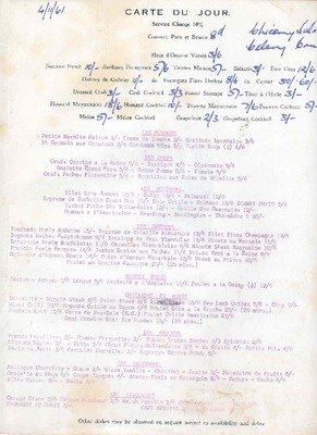 "Restaurant Jammet, Menu, 4 November 1961" by Restaurant Jammet