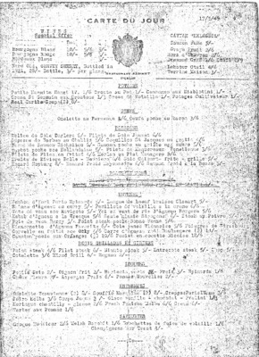 "Restaurant Jammet, Menu, 17 May 1949" by Restaurant Jammet