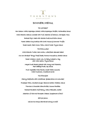 "Thornton's Restaurant : Dinner Menu" by Thornton's Restaurant