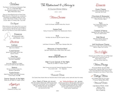 "Harvey's Point : Dinner Menu" by Harvey's Point Restaurant