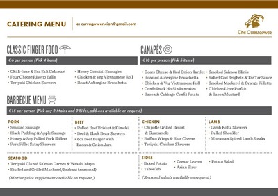 "The Curragower Bar and Restaurant Catering Menu 2017" by Curragower ...