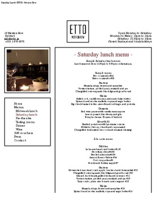 "Etto Merrion Row Saturday Lunch 2017" by Etto