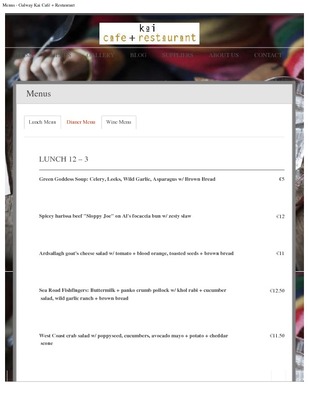 "Kai Cafe and Restaurant Drinks Menu 2017" by Kai Cafe