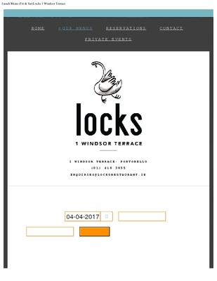 "Locks Restaurant Friday and Saturday Lunch Menu 2017" by Locks