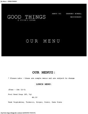 "Good Things Cafe Menu 2017" by Good Things