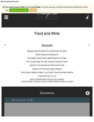 "Restaurant Forty One Dessert Menu 2017" by Restaurant Forty One
