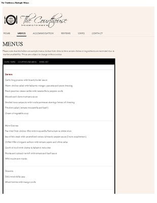 "The Courthouse Kinlough Early Bird Menu 2017" by The Courthouse