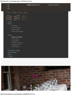 "The Olde Post Inn Early Dinner Menu 2017" by The Olde Post Inn