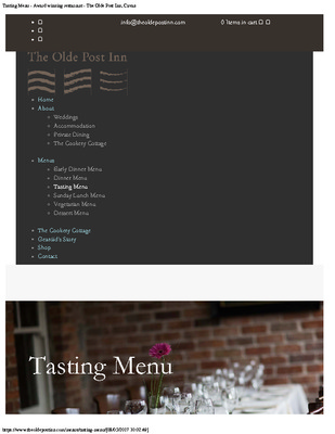 "The Olde Post Inn Tasting Menu 2017" by The Olde Post Inn