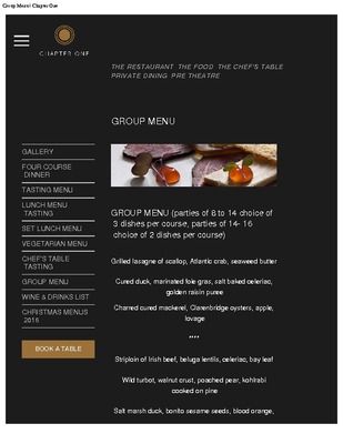 "Chapter One Group Menu 2017" by Chapter One