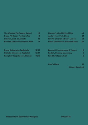 "Host Restaurant Menu 2020" by Host Restaurant