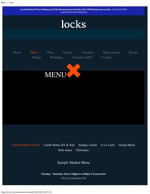 "Locks Restaurant Menu 2020" by Locks Restaurant